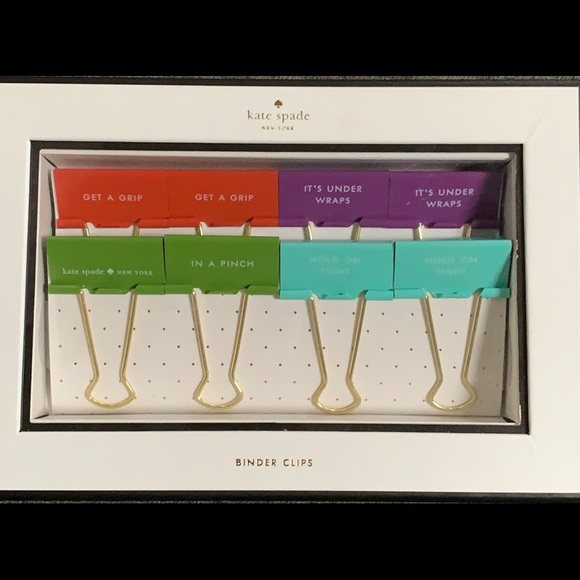 kate spade | Office | Nwt Kate Spade Hold On Tight Binder Clips | Poshmark